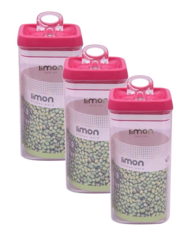 Limon Plastic Food Storage Containers Airtight 1.9 L - Set Of 3 ...