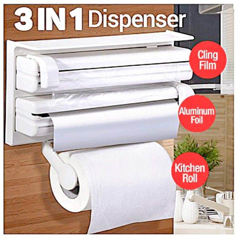 3 In 1 Wall Mounted Kitchen Dispenser For Aluminum Foil Cling Film 3-in-1-wall-mounted-kitchen-dispenser-for-aluminum-foil-cling-film