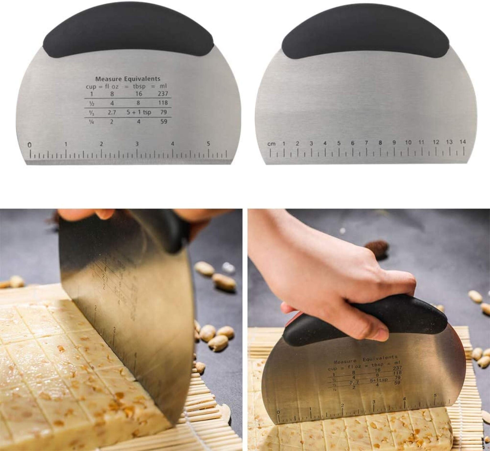 Baker's Blade Baking Dough Cutter Scraper Measuring Guide & Conversion ...